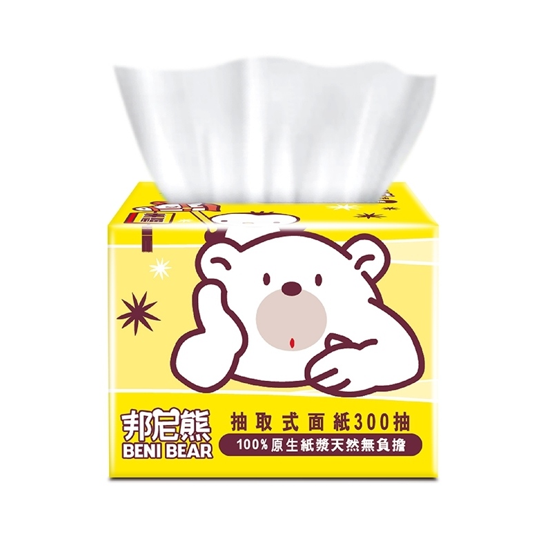 【BENI BEAR邦尼熊】抽取式餐巾紙300抽30包/箱(兩箱一組) - 邦尼熊購物商城